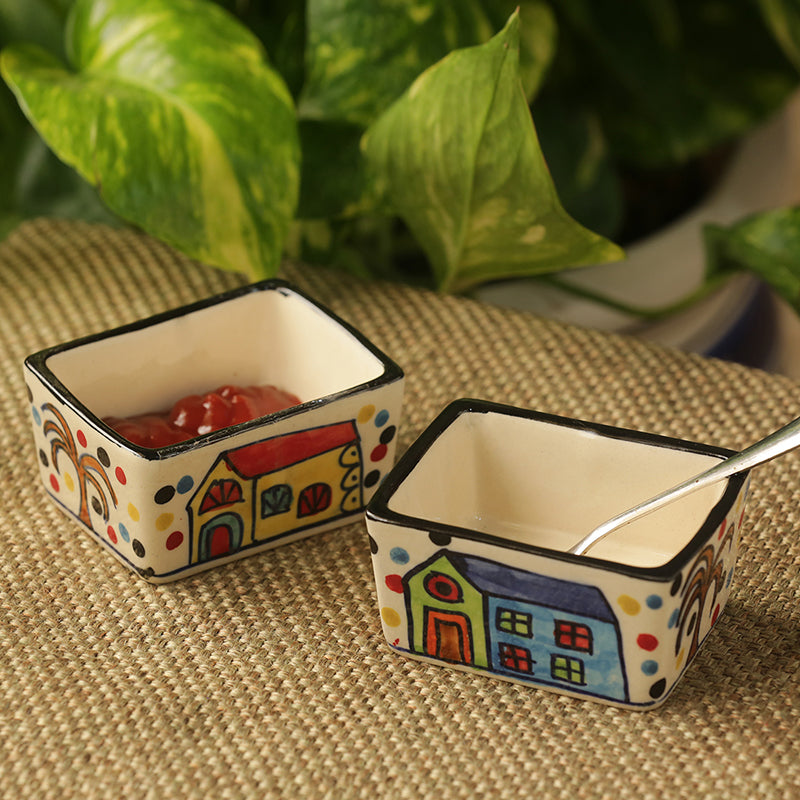 Hand-Painted Ceramic Chutney & Pickle Bowls - Chutney & Pickle Bowls ...